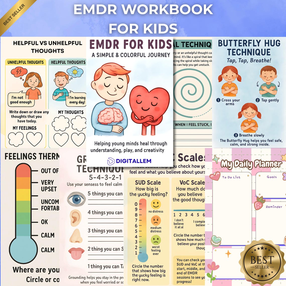 EMDR Workbook for Kids | Printable Therapy Activities PDF & PNG ...