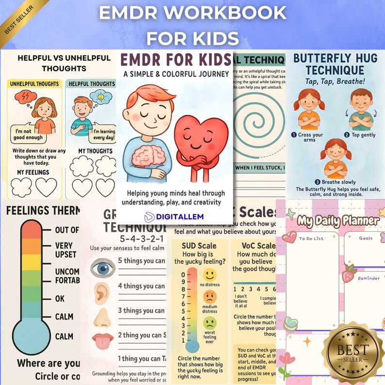 EMDR Workbook for Kids | Trauma Healing, Mindfulness (PDF & PNG) - Etsy