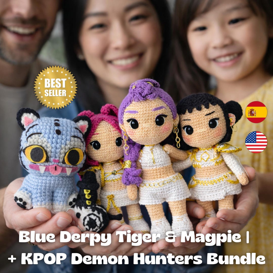 Blue Derpy Tiger Crochet Pattern – Magpie Amigurumi PDF | Kpop Demon ...
