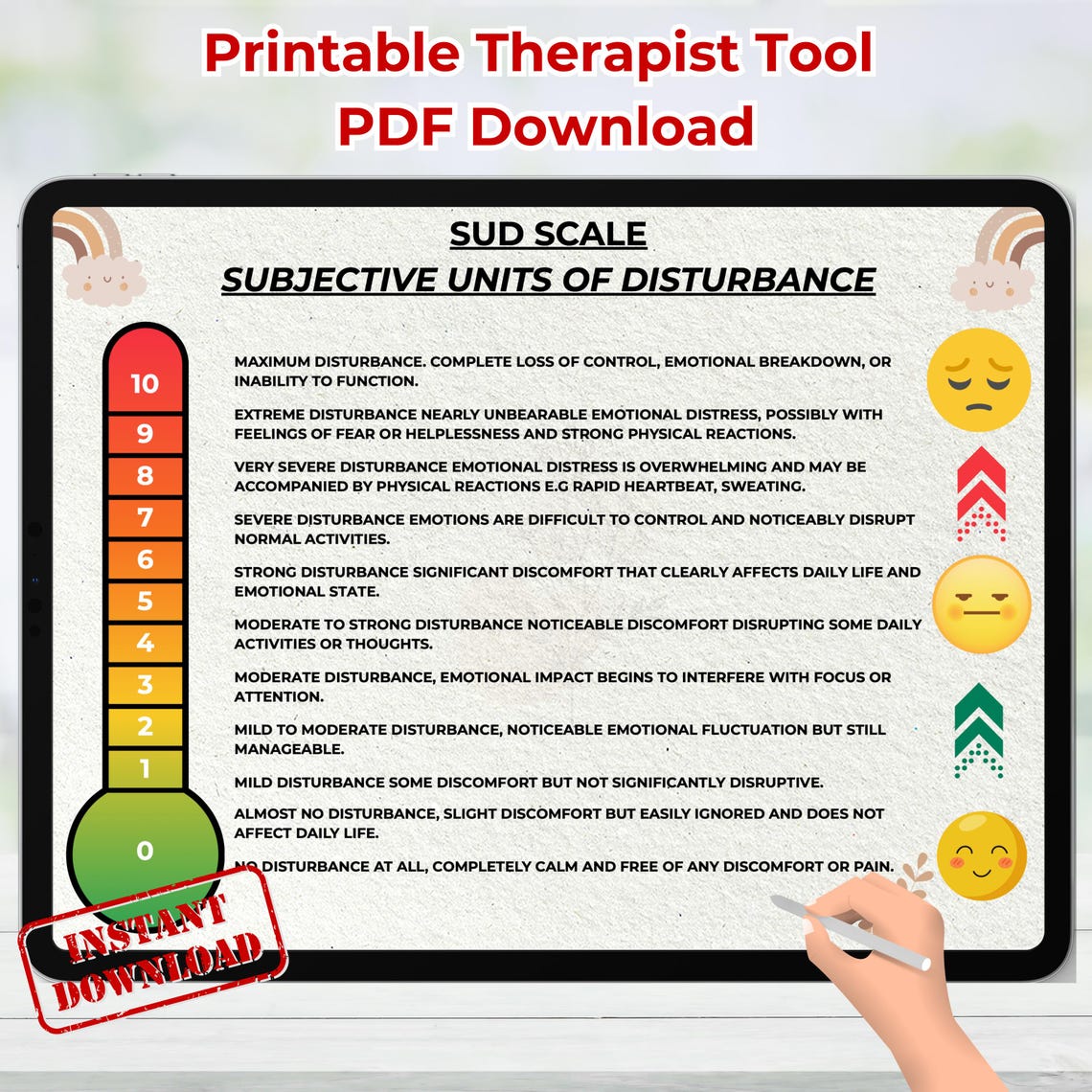 EMDR SUD and Voc Scale Chart | Printable Therapy Visual Aid ...