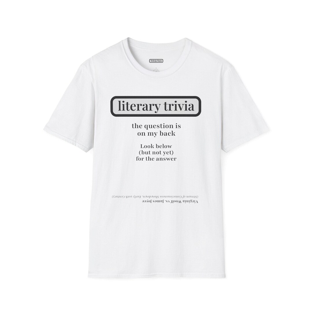 Trivia Tees - Virginia Woolf Vs. James Joyce | Literary Riddle Shirt ...