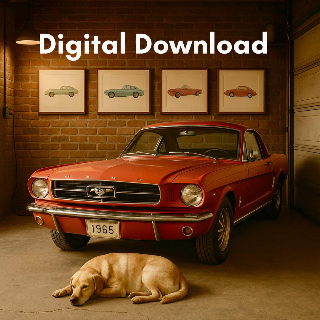 Vintage Classic Car Wall Art Set – Digital Download Prints in 8x8 ...
