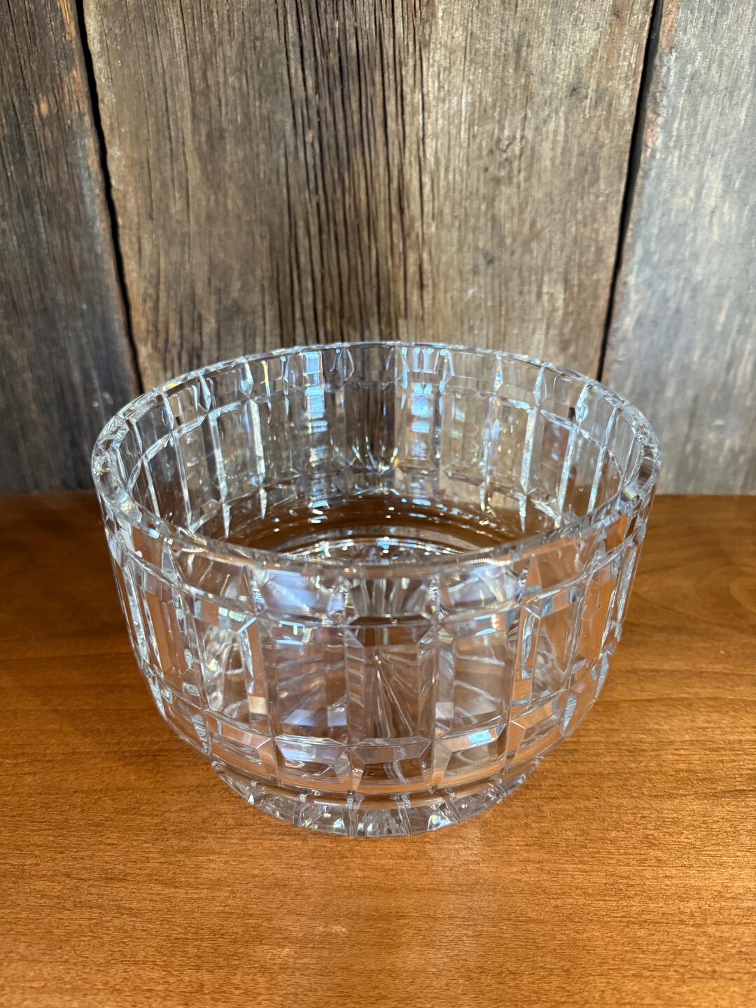 Vintage Block Cut Glass Bowl: Dresden Style Centerpiece - Etsy