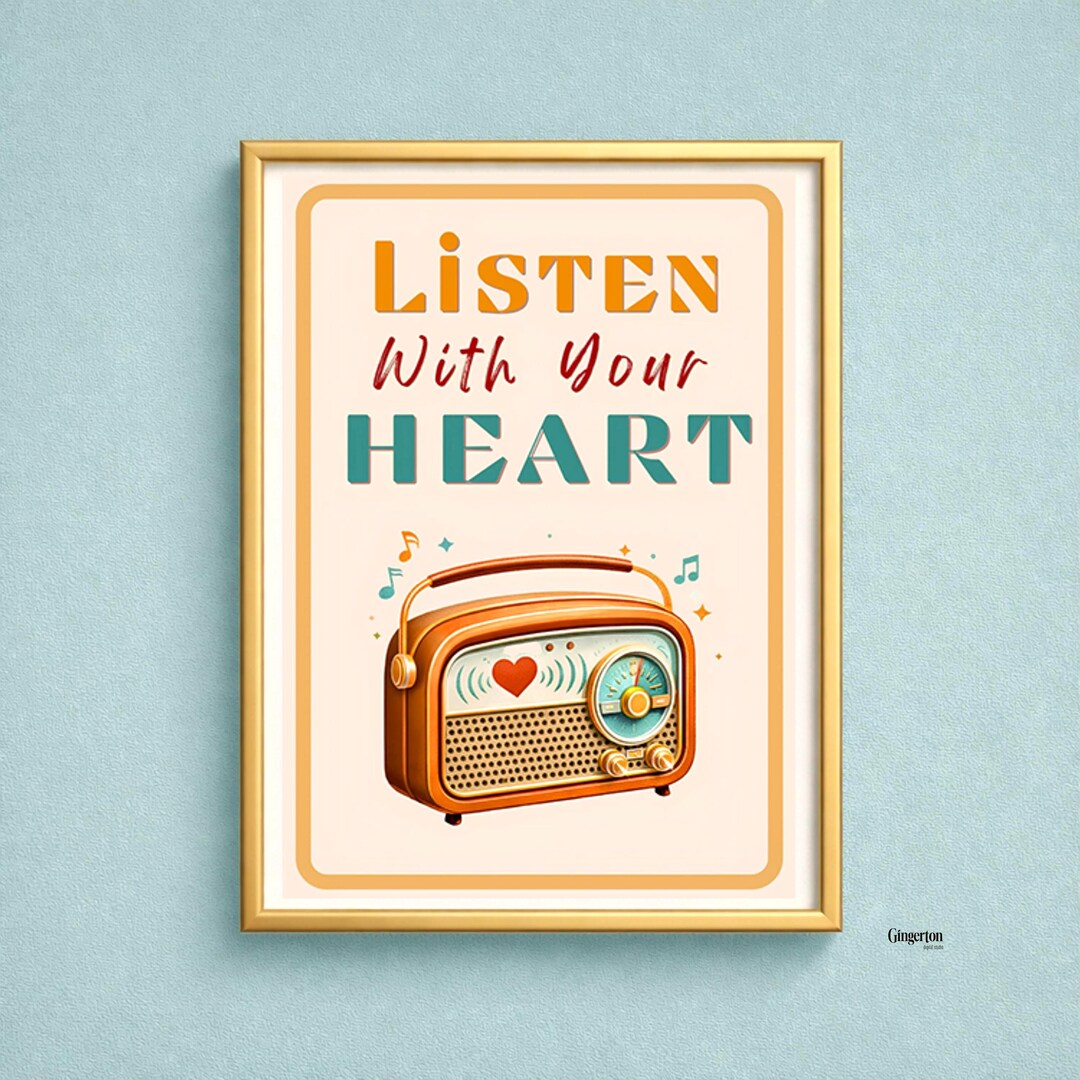 Retro Wall Art Music Quote Poster – Inspirational Quote Wall Art – Cozy ...