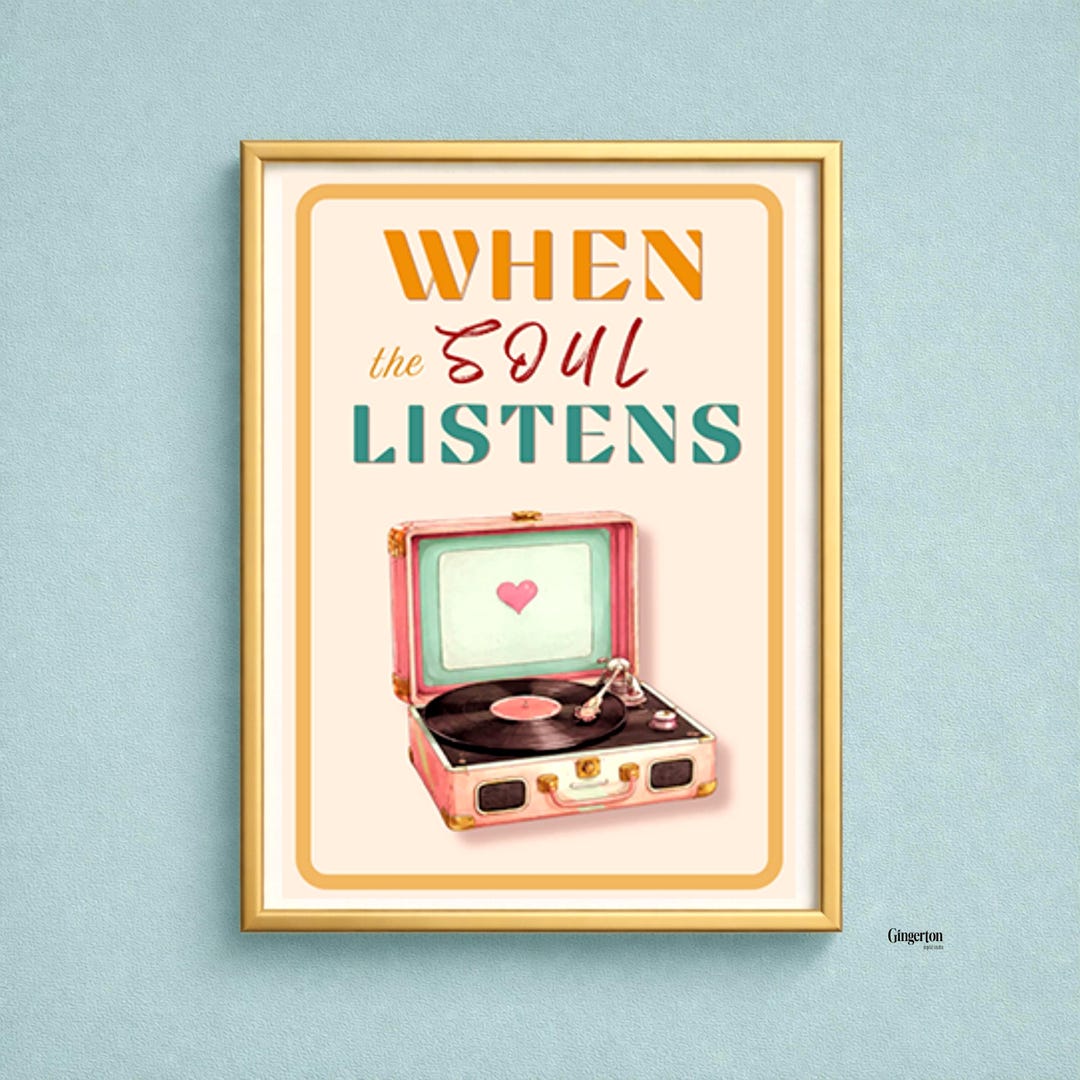 Retro Wall Art – Music Quote Poster – Inspirational Quote Wall Art ...