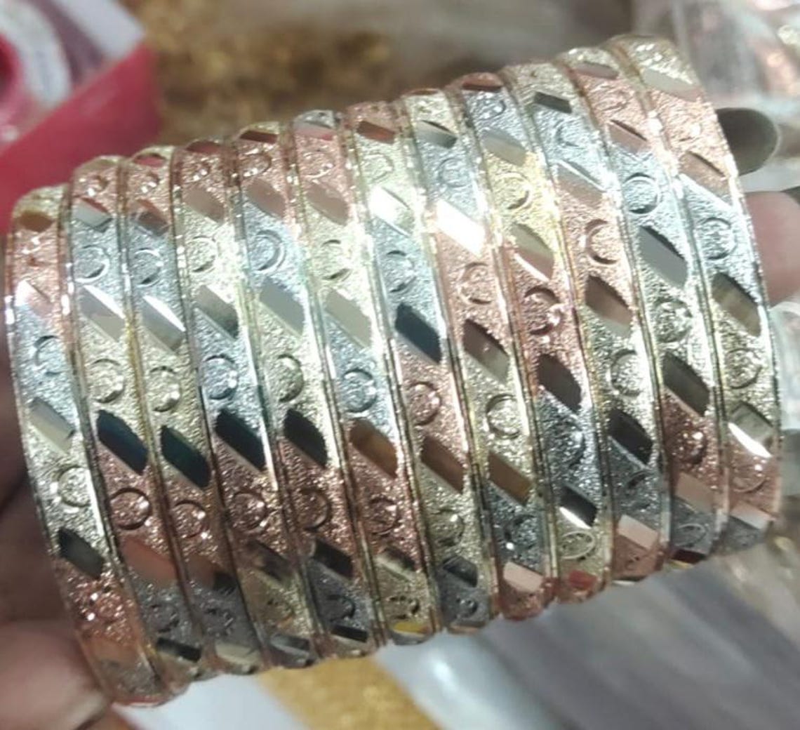 Tri Color Bangles (12 Pack) - Etsy
