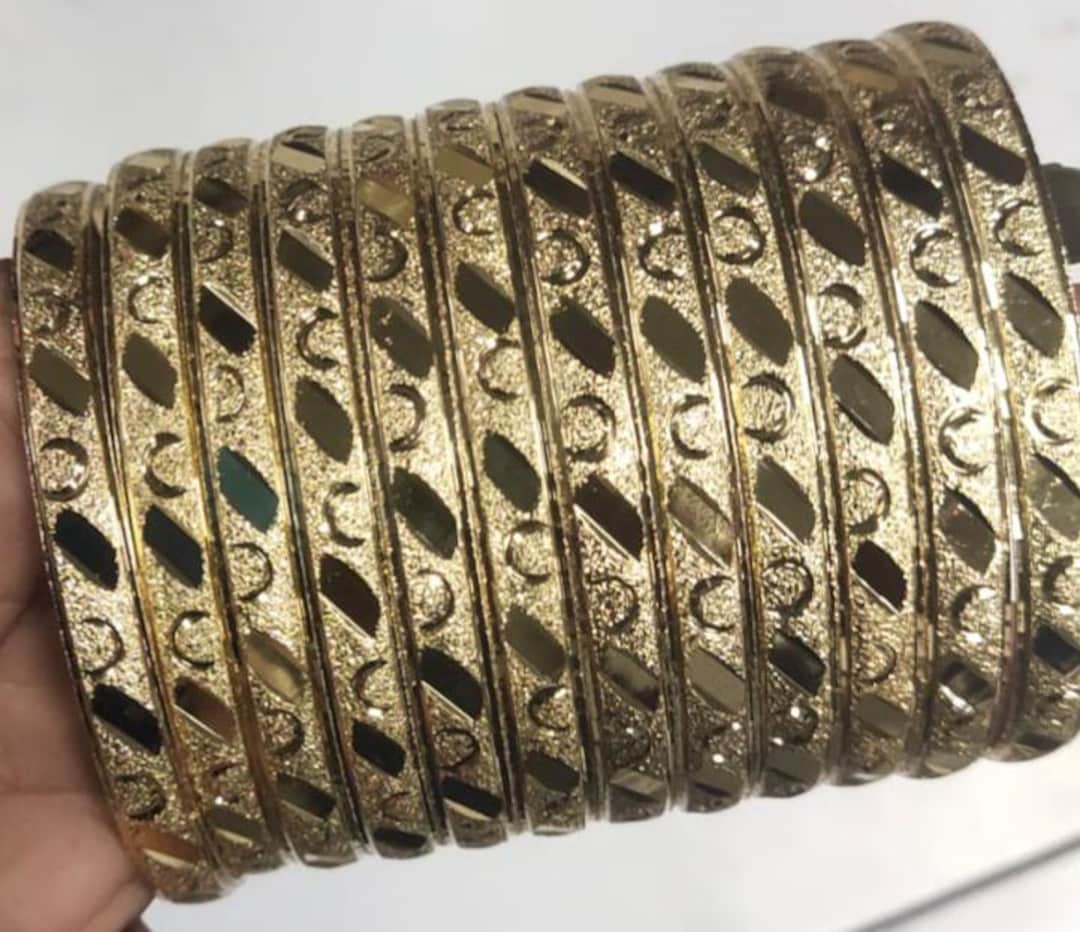 Gold Bangle 12 Pack Set Gold Bangle Stack Gold Bracelet - Etsy