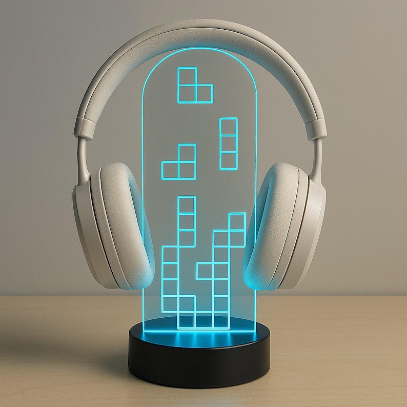 Custom LED Headphone Stand – Cyberpunk Neon City Headset Holder ...