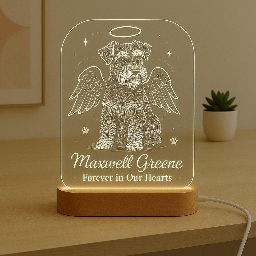 Miniature Schnauzer Custom Night Light – Personalized Dog Memorial LED ...