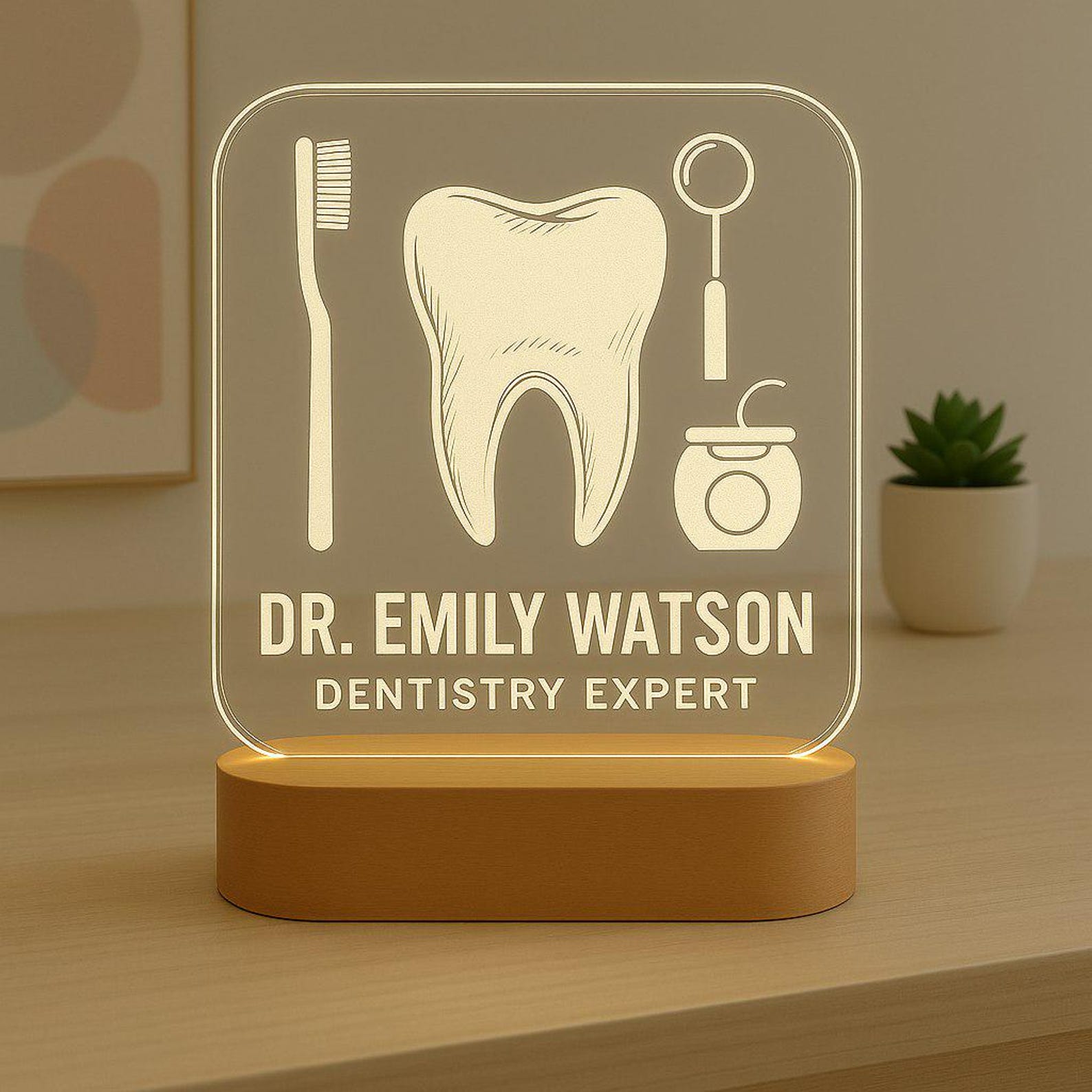 Dermatologist Custom Night Light | Personalized LED Gift With Laser ...