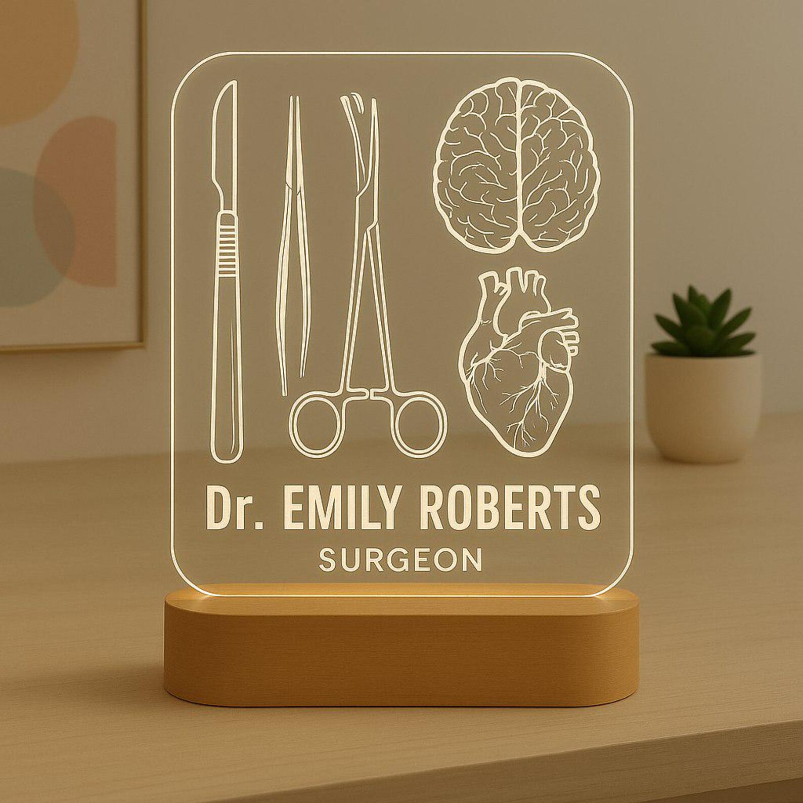 Dermatologist Custom Night Light | Personalized LED Gift With Laser ...