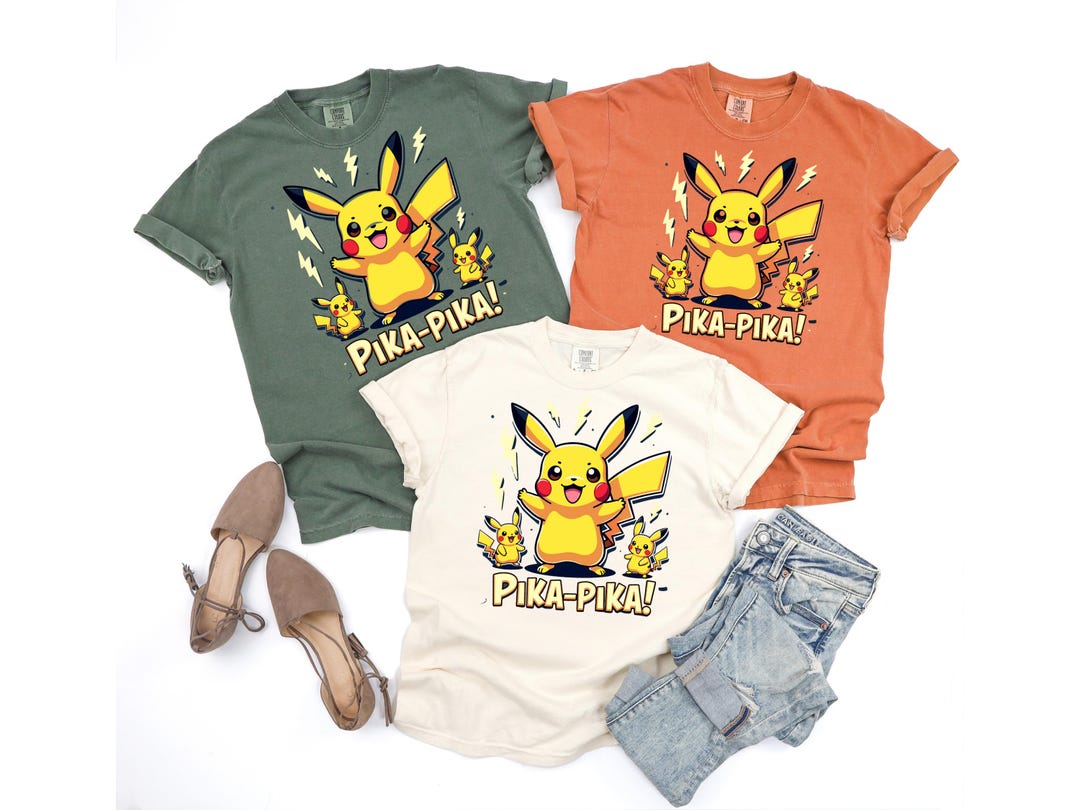 Pikachu Pika-pika Shirt – Cute Electric Type Graphic Tee – Anime Fan ...