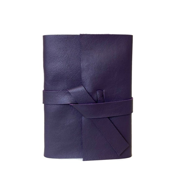 Dark Purple Leather Journal Personalized Notebook Sketchbook - Etsy