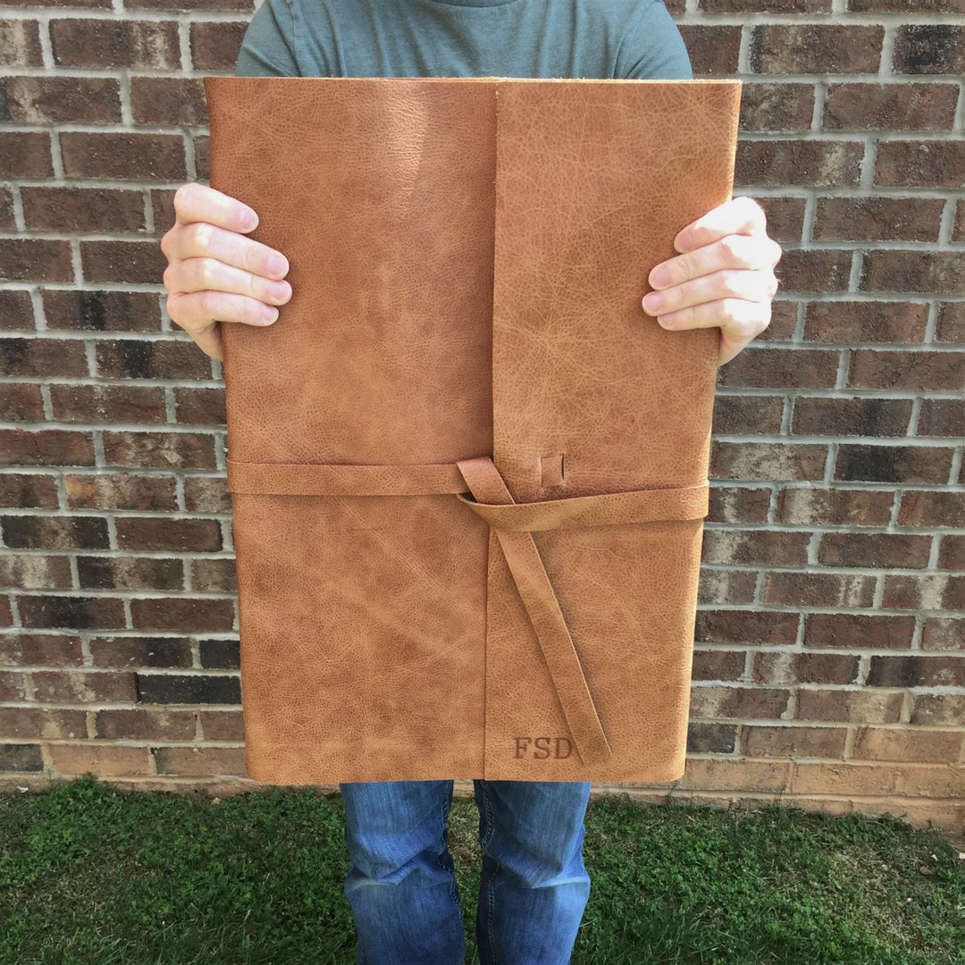 Huge Leatherbound Book, Oversized Leather Bound Notebook, Leather ...