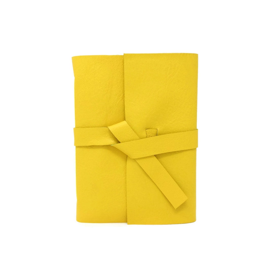 Yellow Leather Journal, Notebook, Sketchbook Diary, Gratitude Anxiety ...