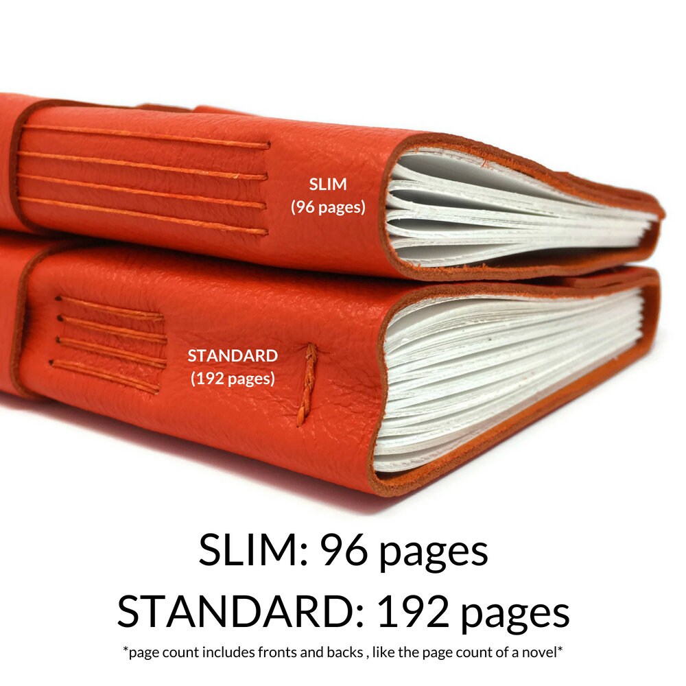 Orange Leather Journal Notebook Colorful Journal | Etsy