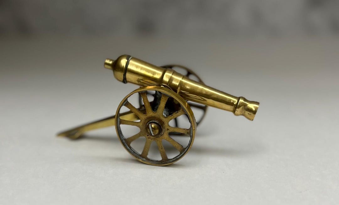 Vintage Miniature Brass Cannon, Desk Paperweight - Etsy