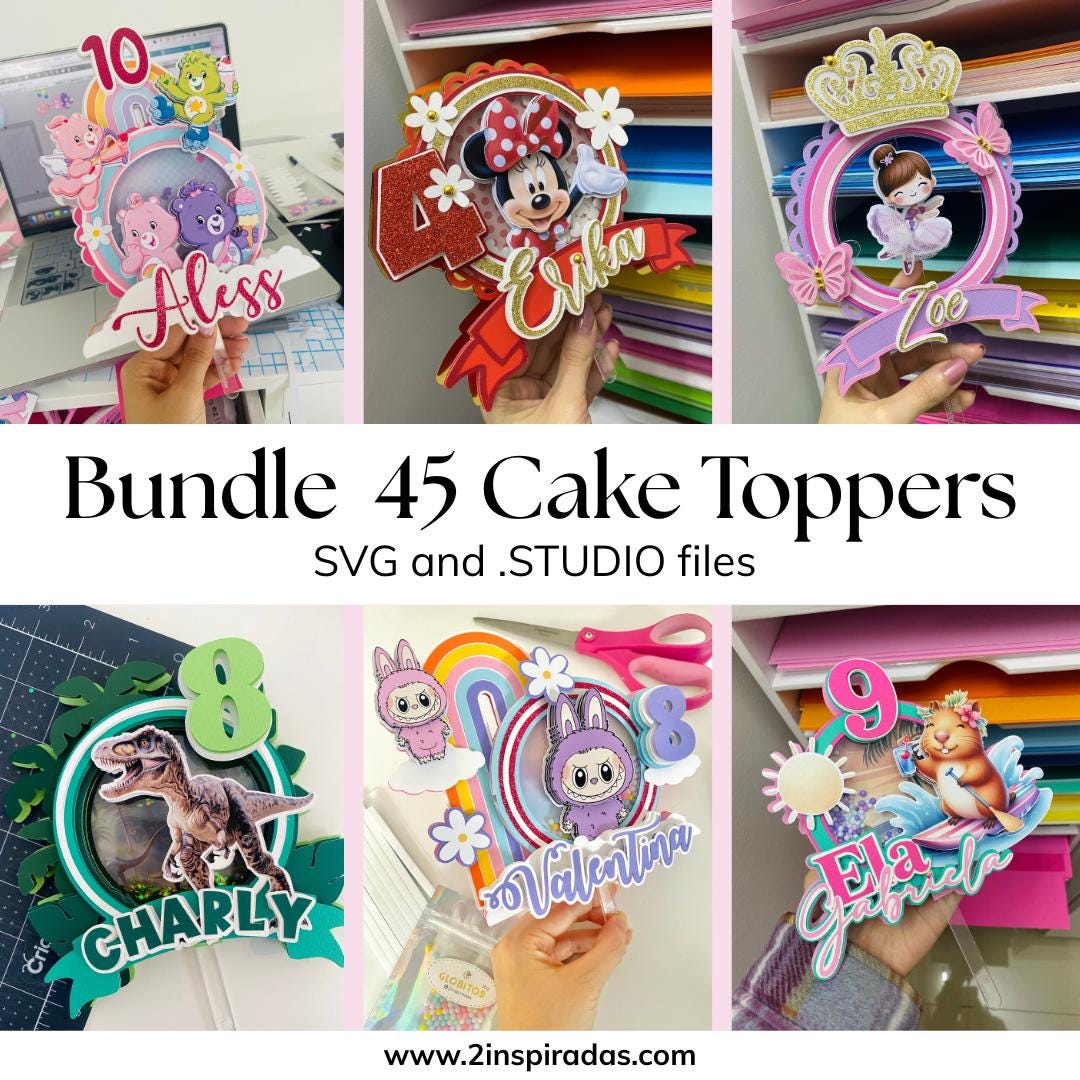 Bundle Cake Topper 45 SVG Files, .STUDIO Caketoppers, Bolo Toppers - Etsy