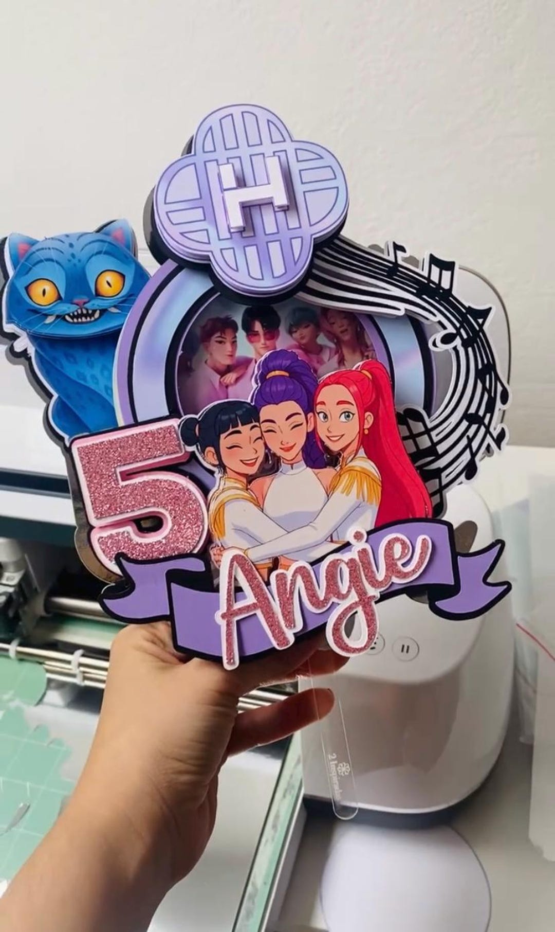 Cake Topper Kpop Demon Hunters, K POP Huntrix SVG and .studio File - Etsy