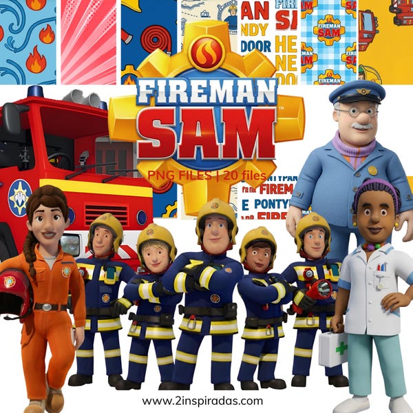 Fireman Sam Clipart - Etsy UK