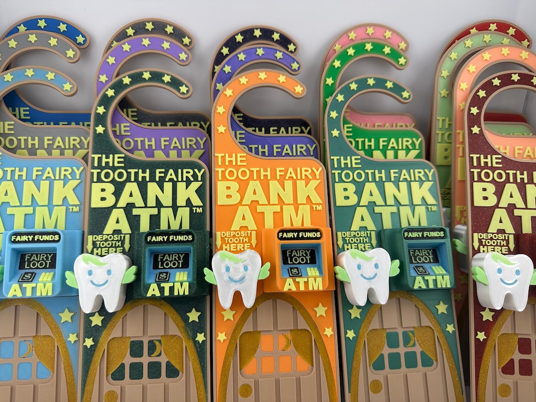 Tooth Fairy Bank ATM™ Personalized Glow-in-the-dark Door Hanger - Etsy