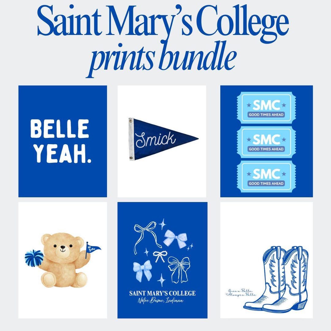 Saint Mary's College, Notre Dame Indiana Trendy Prints Bundle - Etsy