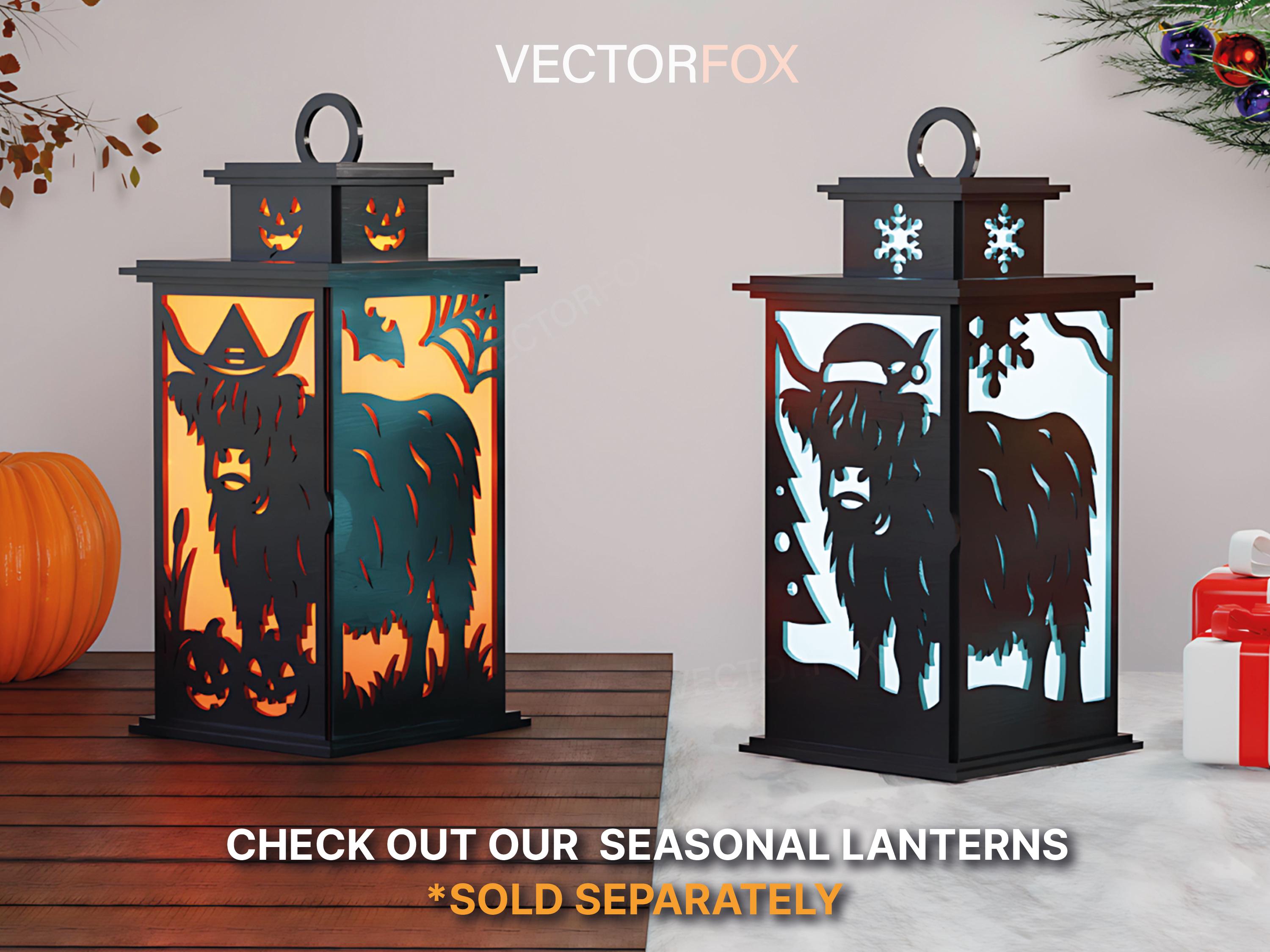 Highland Cow Lantern – Laser Cut File | Highland Cattle SVG | Farm ...