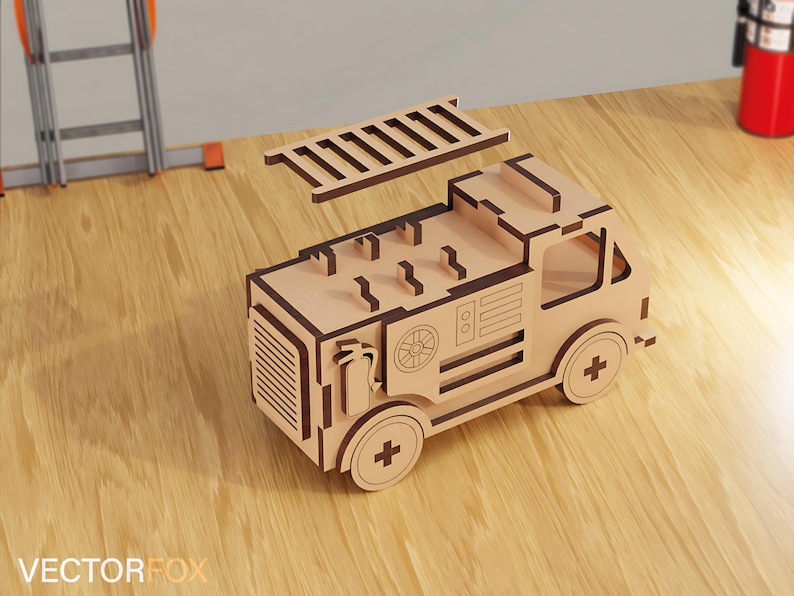 Fire Engine Toy – Laser Cut File | Wooden Fire Truck SVG | Moving ...