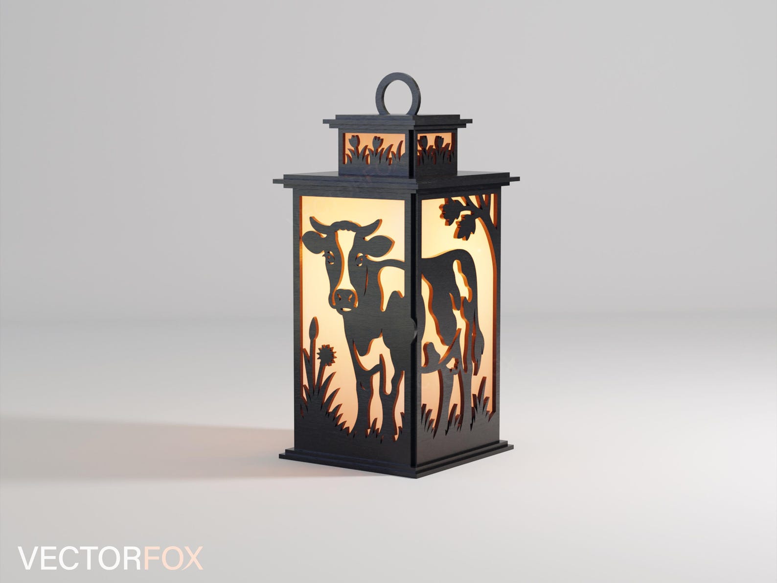 Cow Lantern – Laser Cut File | Cow SVG | Farm Animal Lantern Decor ...
