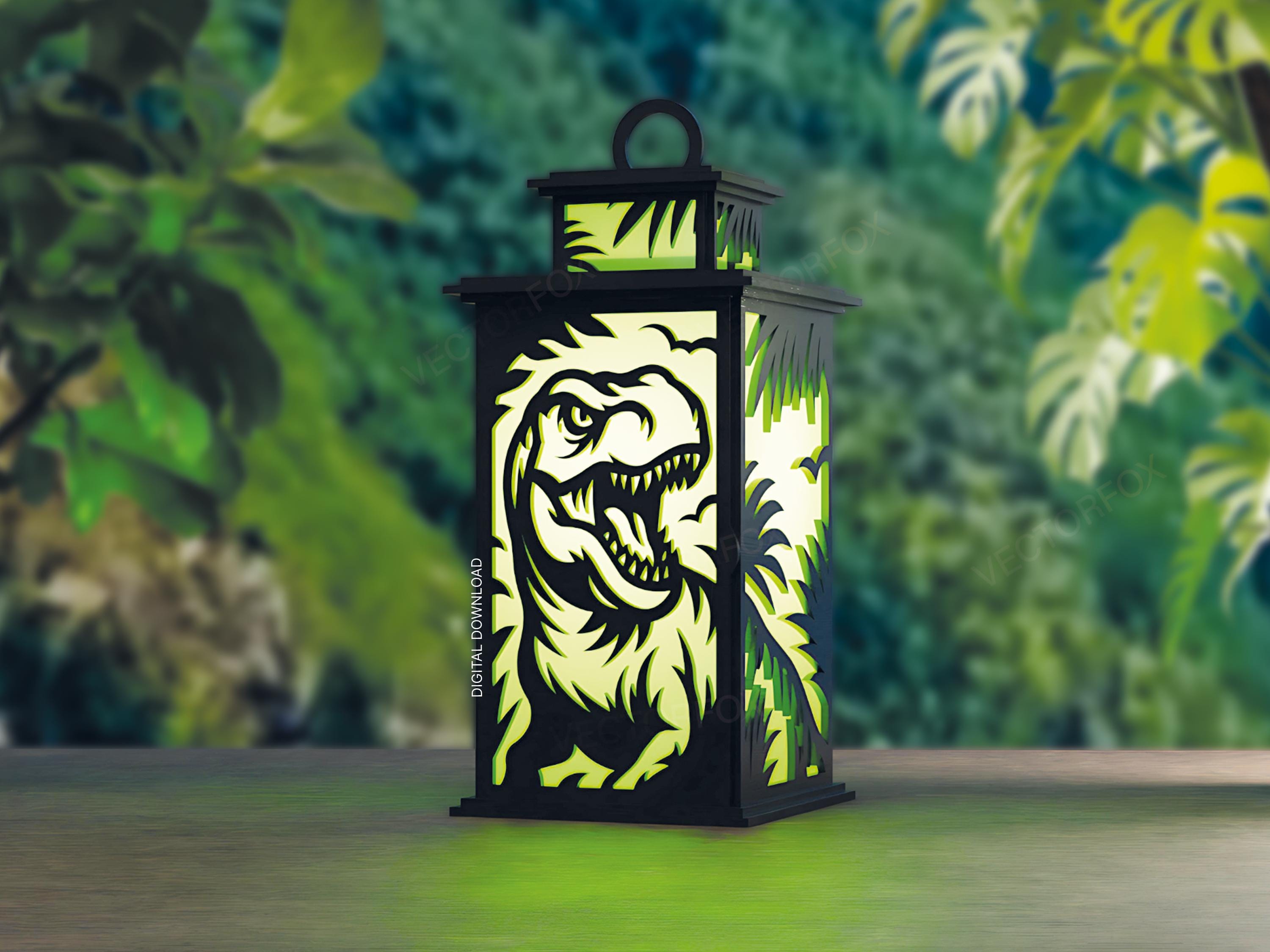 T-rex Lantern – Dinosaur Laser Cut File | T-rex SVG | Kids Room Decor ...