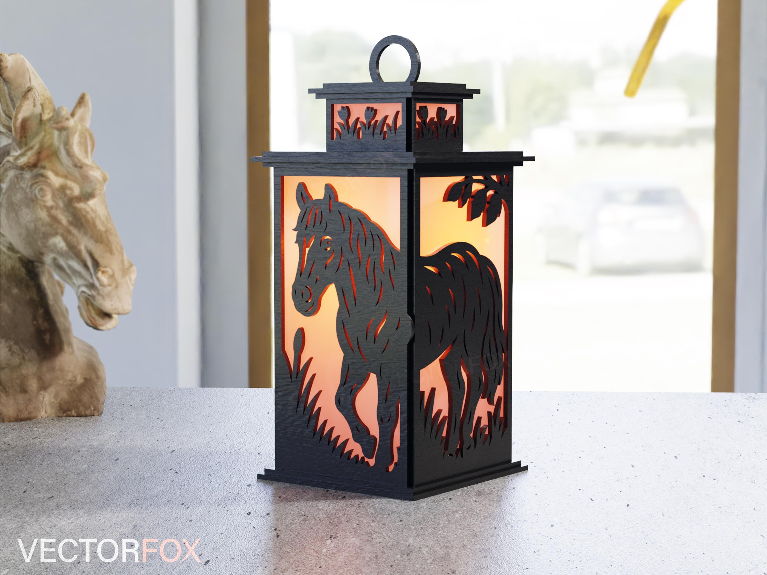 Horse Lantern – Laser Cut File | Horse SVG | Farmhouse Decor | Wooden ...