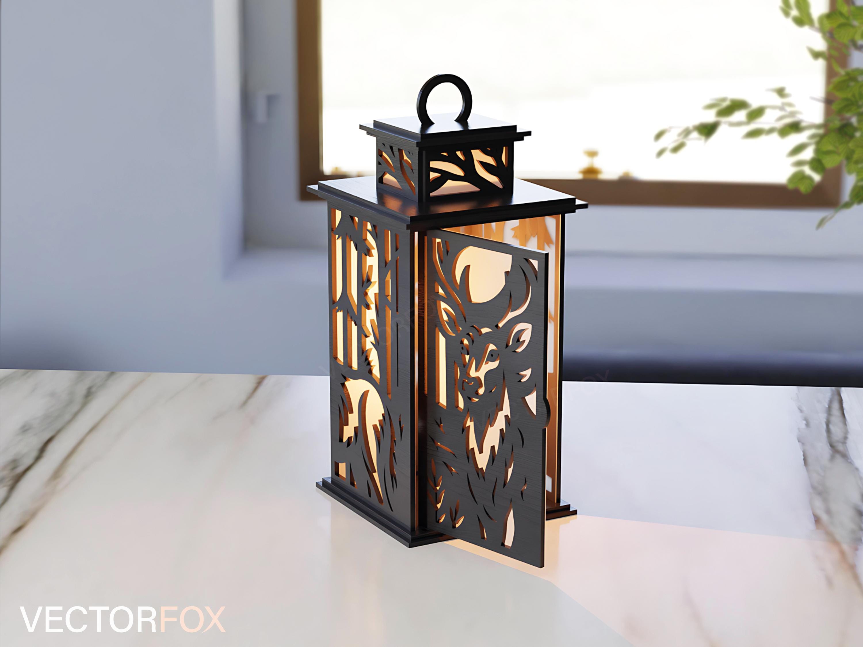Stag Lantern – Laser Cut File | Deer SVG Lantern | Woodland Animal ...