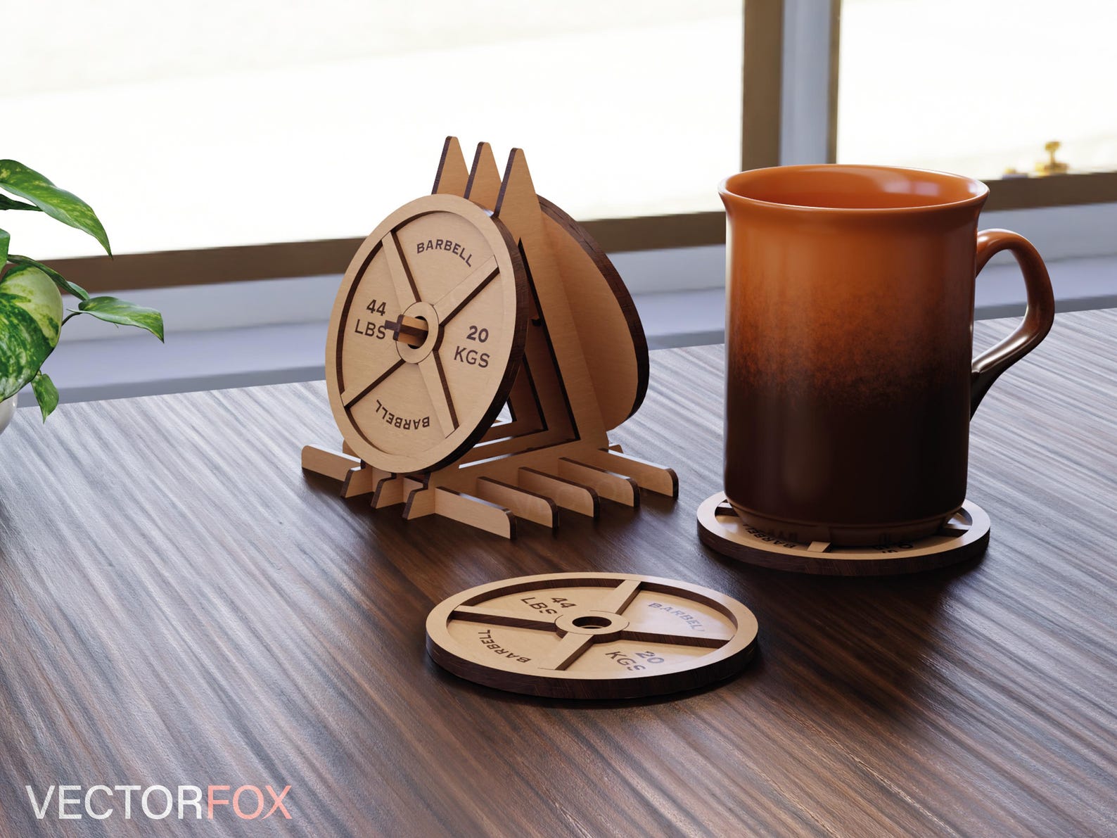 Barbell Weight Plate Coaster Set – Laser Cut File | Gym Decor SVG ...