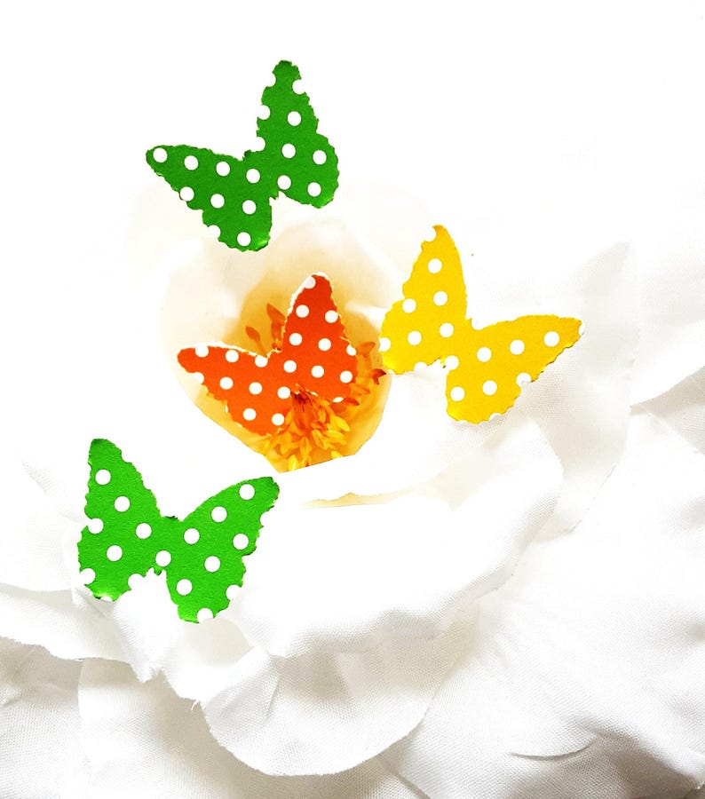 50 Polka Dot Butterfly Die Cuts: Party Table Confetti, Scrapbooking - Etsy