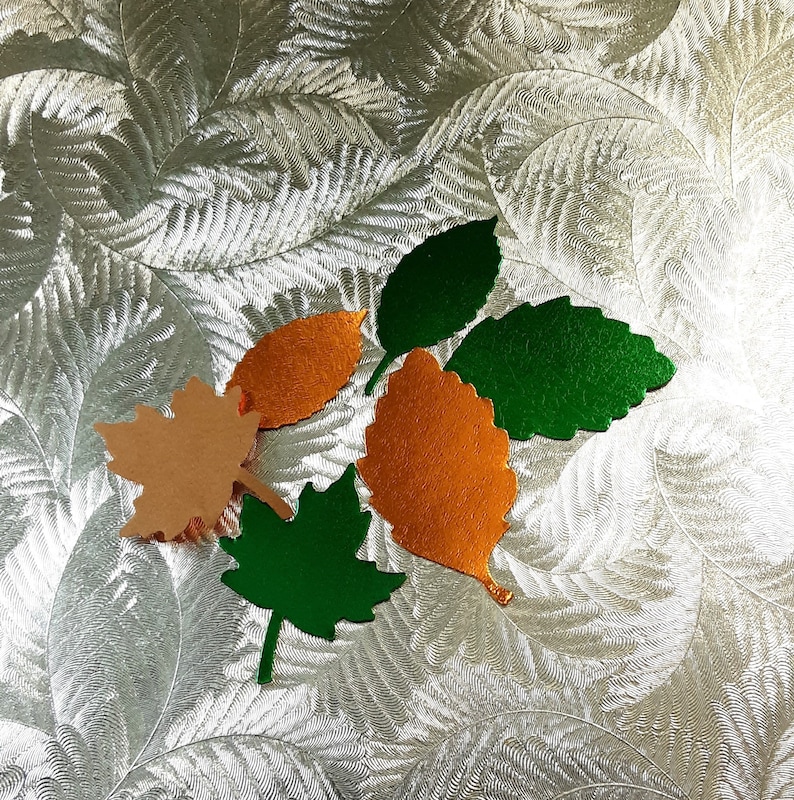 Foil Cardstock Leaves, Autumn Table Scatter, Scrapbooking ...