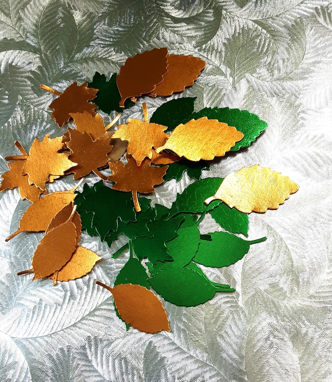 Foil Cardstock Leaves, Autumn Table Scatter, Scrapbooking ...
