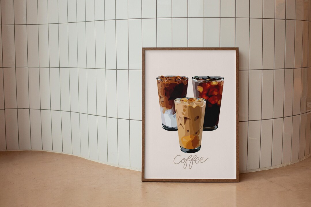 Iced Coffee Trio Coffee Slogan Bff Print | A4 A3 Prints - Etsy UK