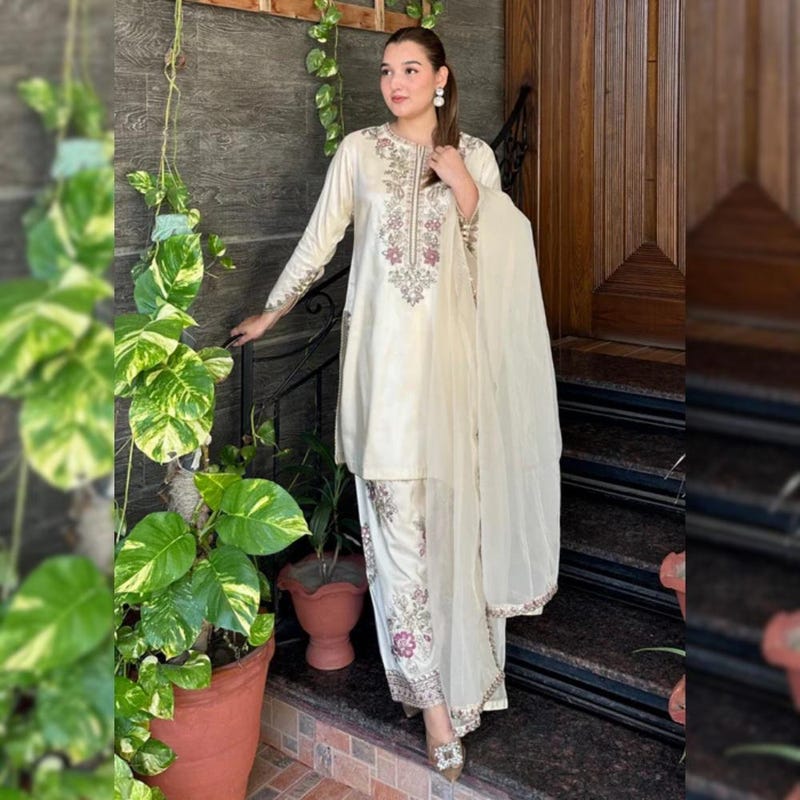 White Farsi Shalwar Suit - Etsy
