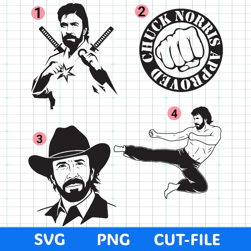 Chuck Norris Svg - Etsy