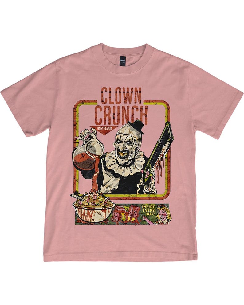 Clown Crunch Horror T-shirt – Terrifier Inspired Creepy Cereal Art the ...