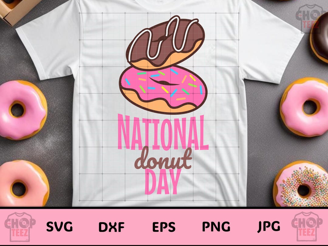 National Donut Day SVG | Funny Kawaii Donut Clipart (digital Download ...