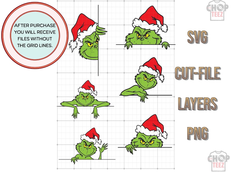 Grinch SVG Bundle | 6 Christmas Grinch Poses | Color Separated Cricut ...