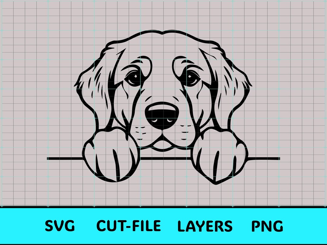 Peeking Golden Retriever SVG | Dog Face Peek SVG Cut File | Golden ...