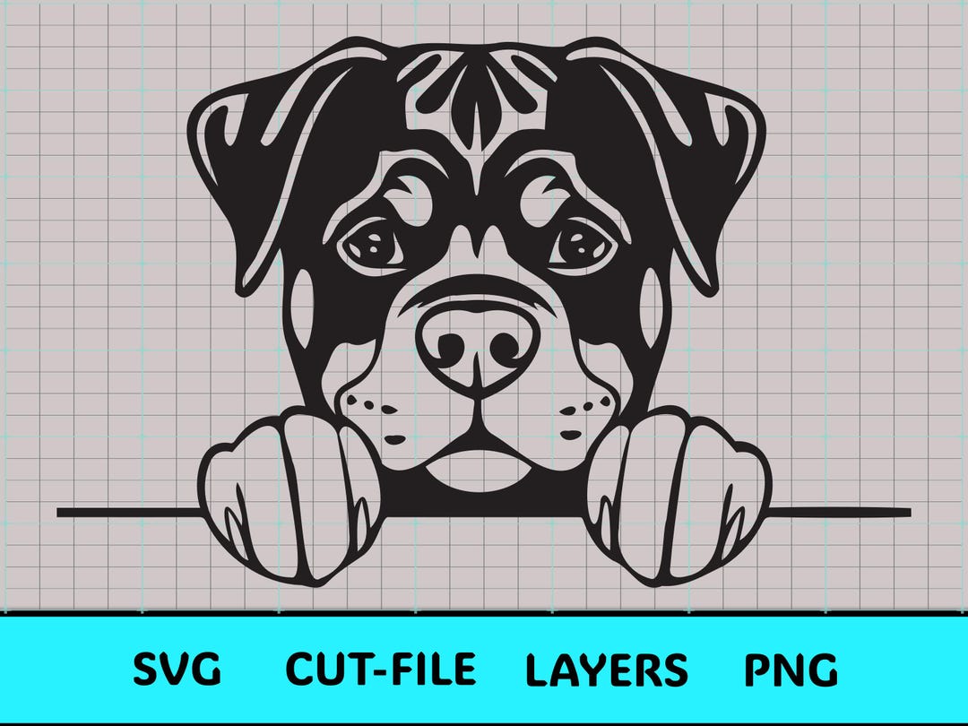 Peeking Rottweiler SVG | Dog SVG Cut File | Easy Cut Cricut ...
