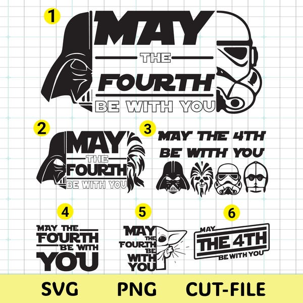 May the 4th Be With You Svg - Etsy