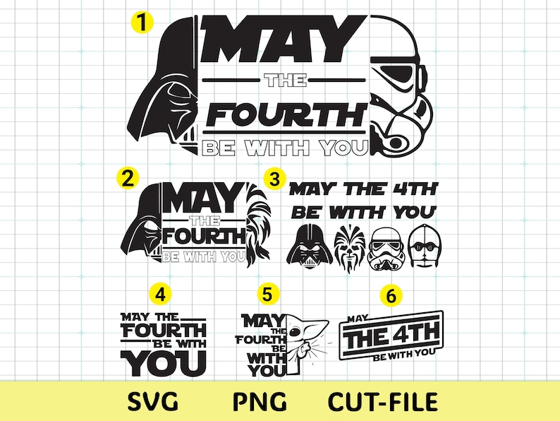 May the Fourth Be With You SVG Bundle | Star Wars Inspired SVG PNG | 6 ...