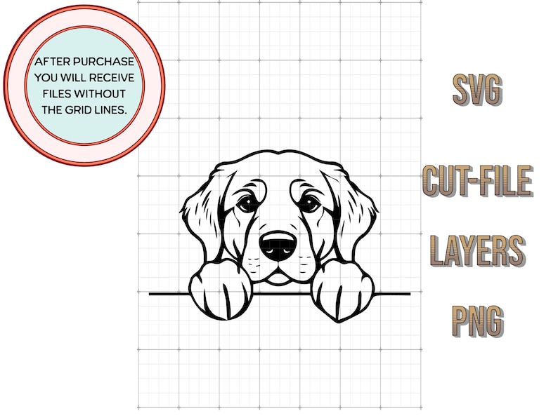 Peeking Golden Retriever SVG | Dog Face Peek SVG Cut File | Golden ...