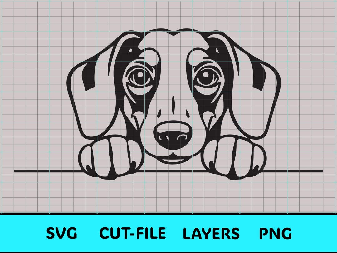 Dachshund SVG | Wiener Dog SVG Cut File | Peeking Dachshund Dog Face ...