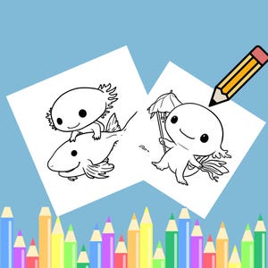 20 Cute Axolotl Coloring Pages for Kids & Adults – Kawaii Axolotl PDF ...