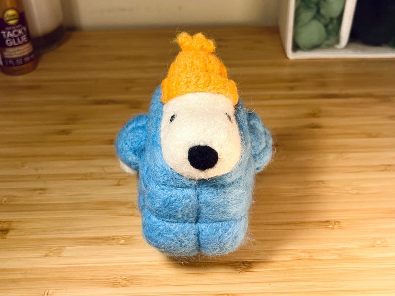 Needle Felted Puffer Jacket Snoopy - Etsy